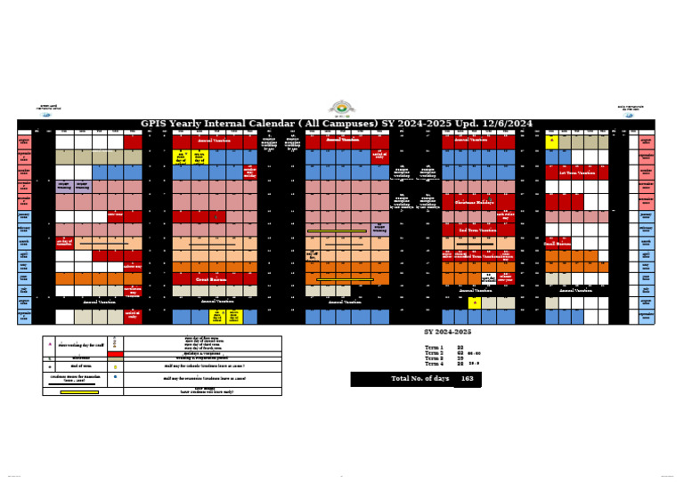 Draft GPIS Internal Yearly Calendar 2024-2025 Updated After Mr. Amr 12 ...