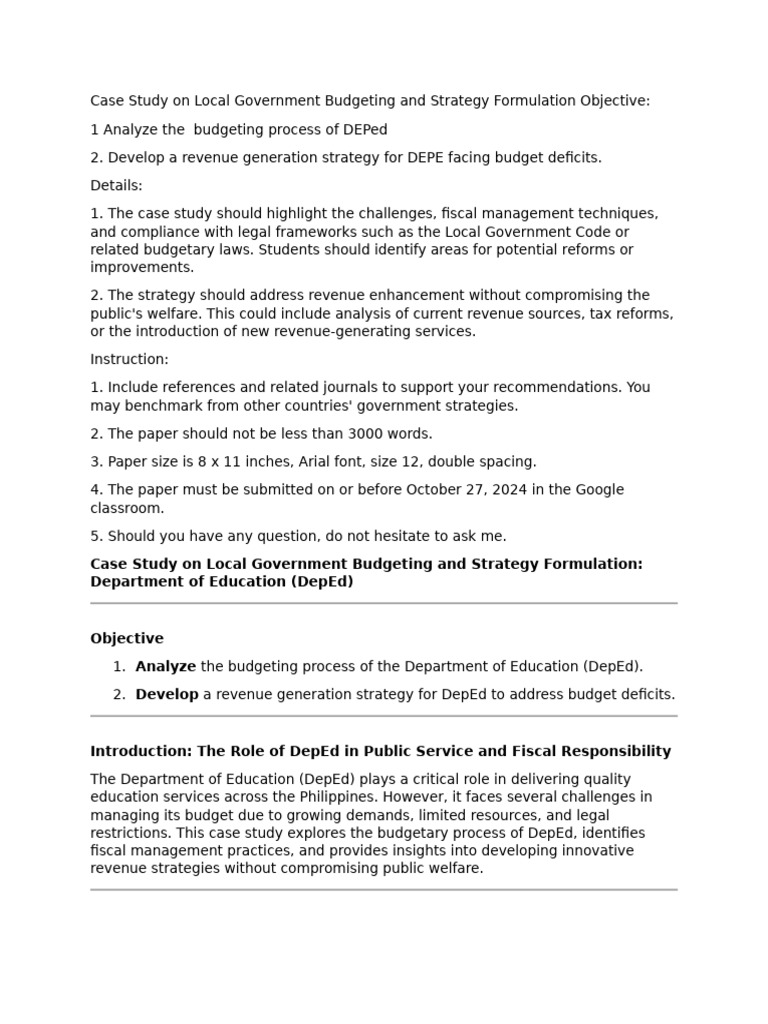 DepEd Budgeting and Revenue Strategies | PDF | Taxes | Budget
