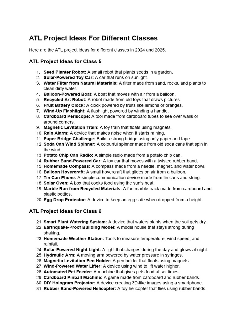 ATL-Project-Ideas-For-Students | PDF | Internet Of Things | Farms