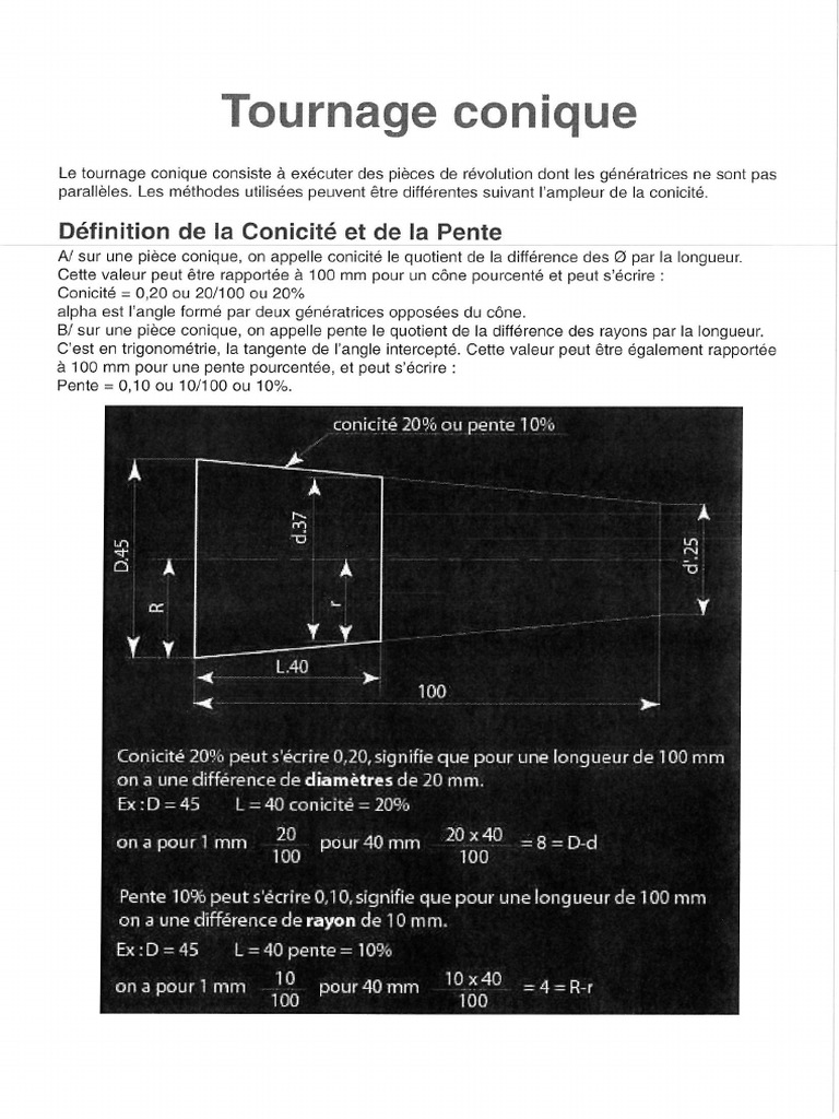 Tournage Conique | PDF