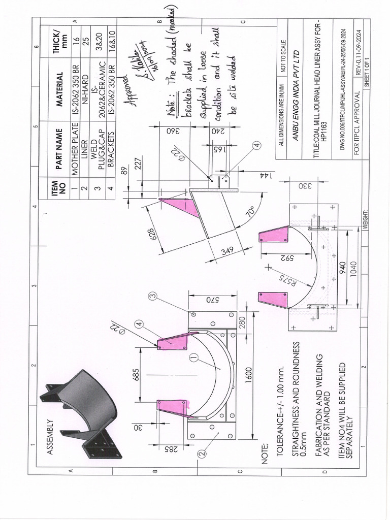 Approved Drawing - Journal Head Liner | PDF