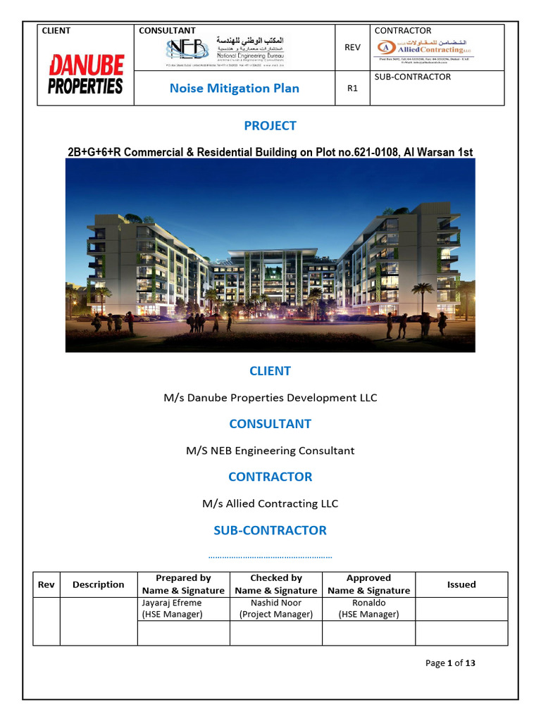 Noise Mitigation Plan 2024 | PDF | Noise | Hearing Loss