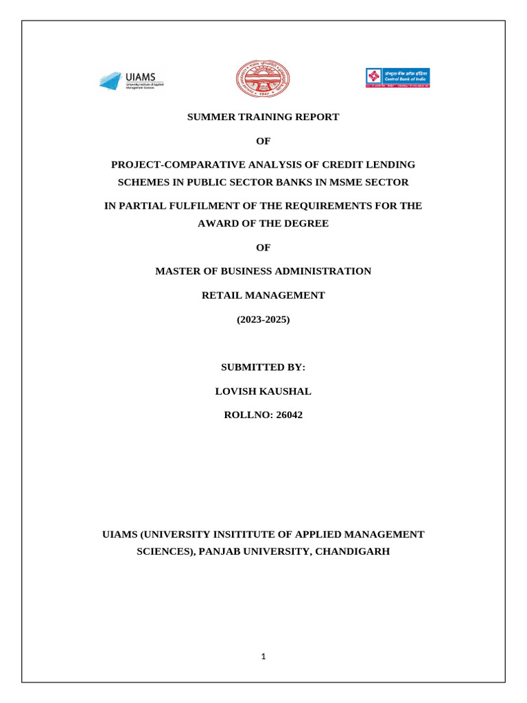 Summer Training Project Report | PDF | Loans | Methodology