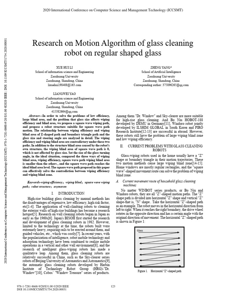 Research On Motion Algorithm of Glass Cleaning Robot On Regular Shaped Glass | PDF | Computer ...