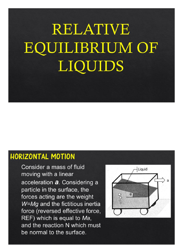 Chapter 05 Relative Equilibrium of Liquids | PDF