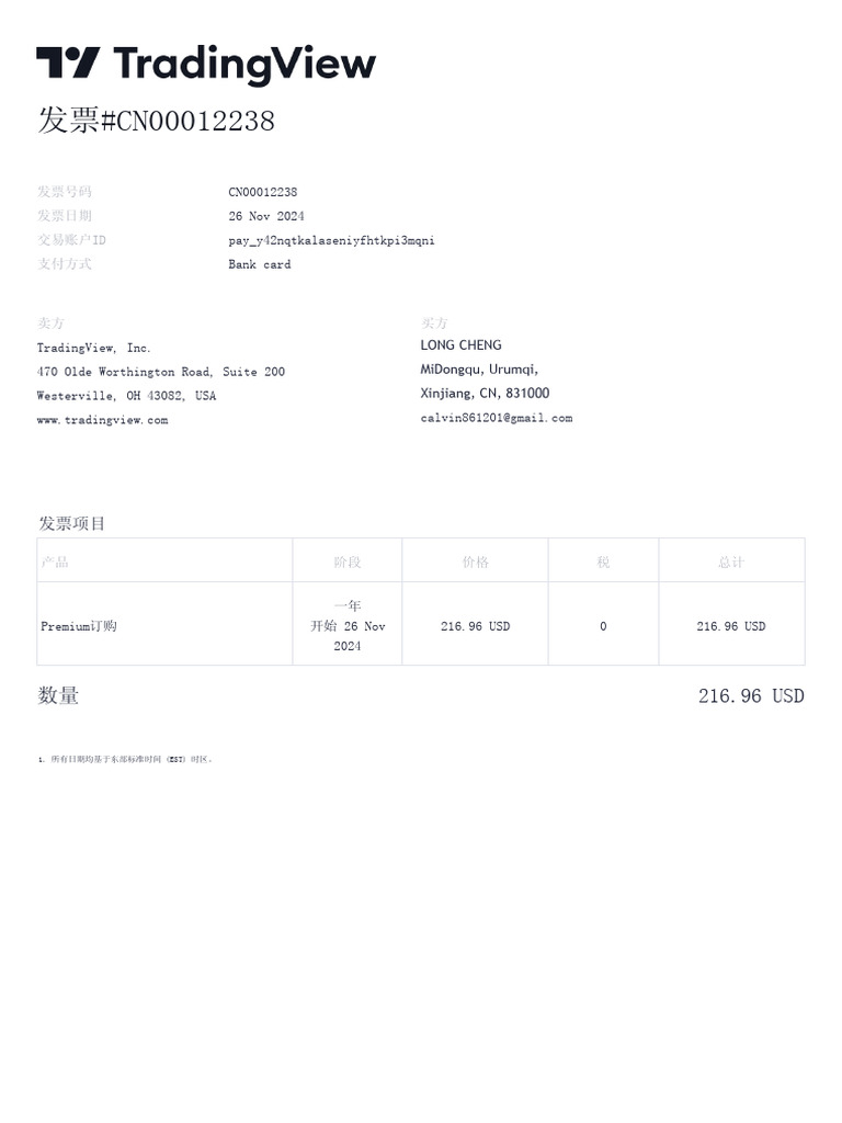 TradingView Invoice | PDF