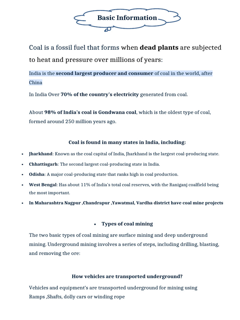 Coal Is A Fossil Fuel That Forms | PDF | Mining | Coal Mining