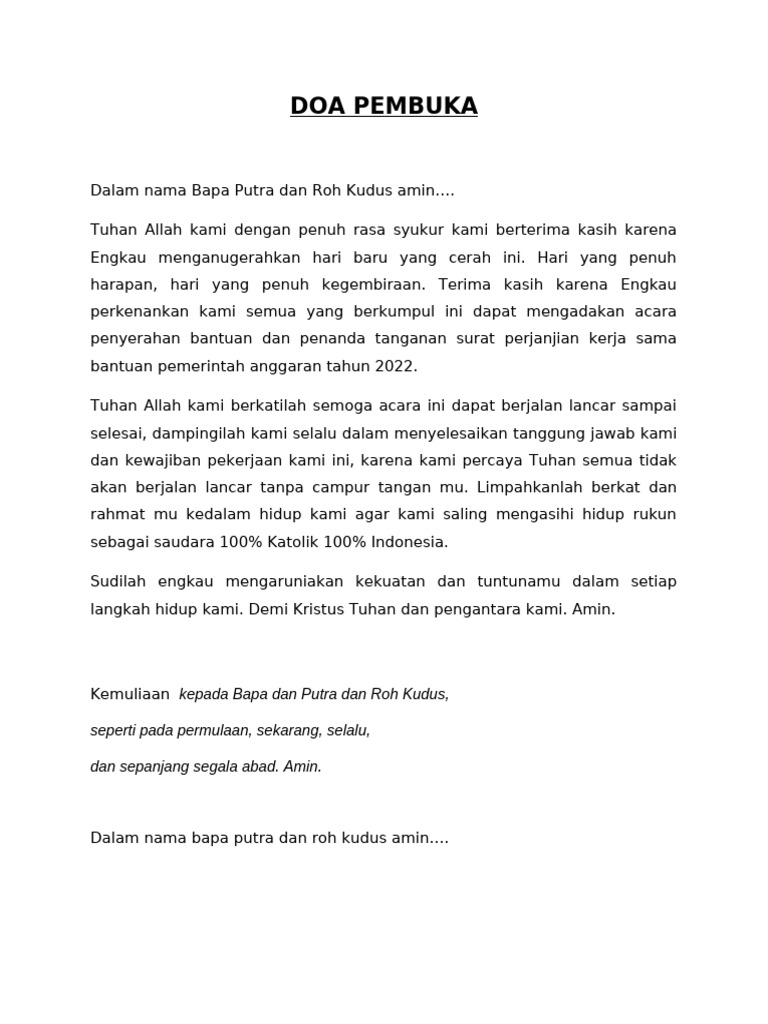 Doa Pembuka | PDF