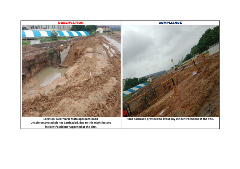 Excavation Safety Compliance Report | PDF