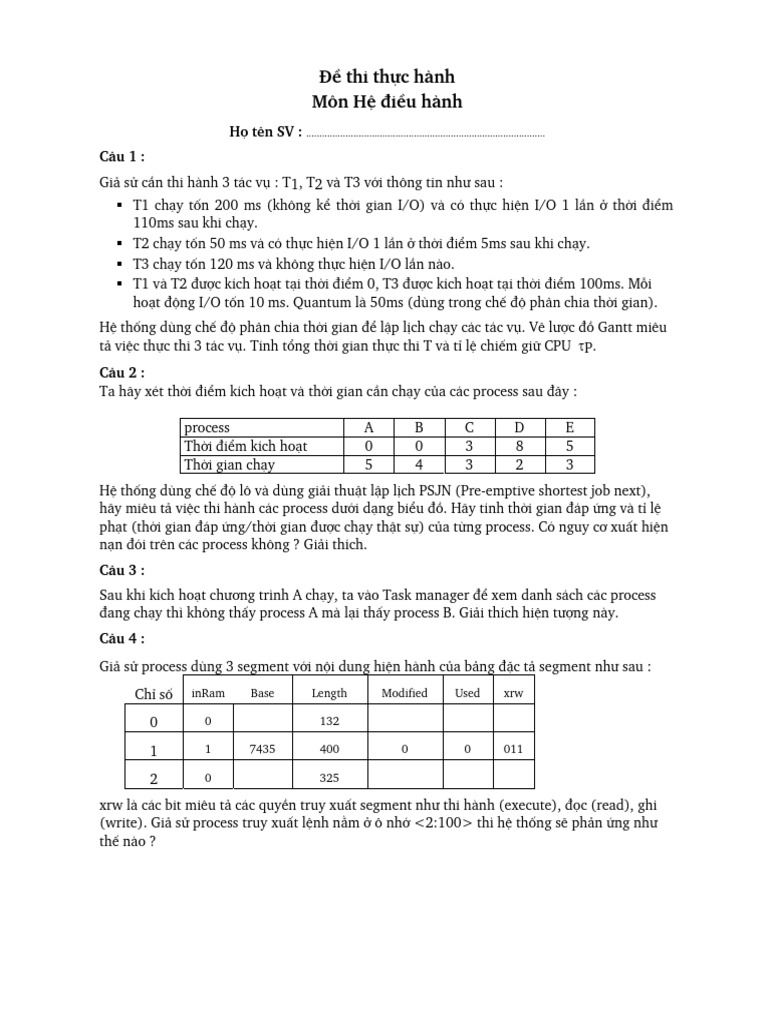 De Thi Thuc Hanh 2016 | PDF