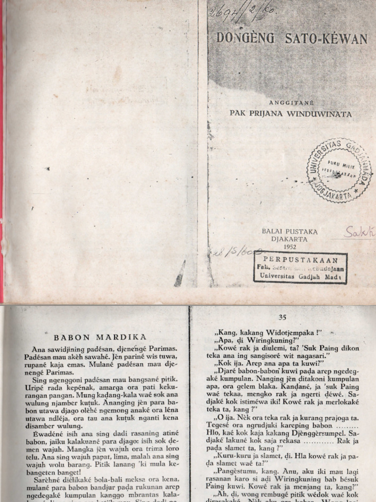 Babon Mardika-Dongeng Sato Kewan | PDF