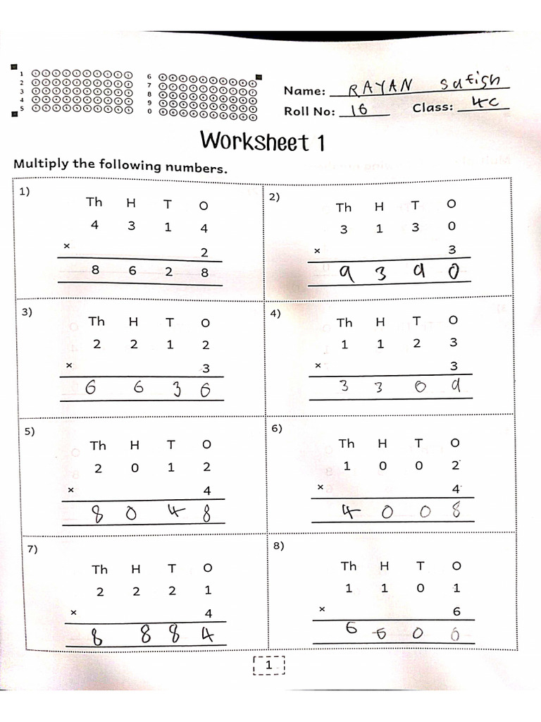 Rayan 4c Math HW 22-7-24 | PDF