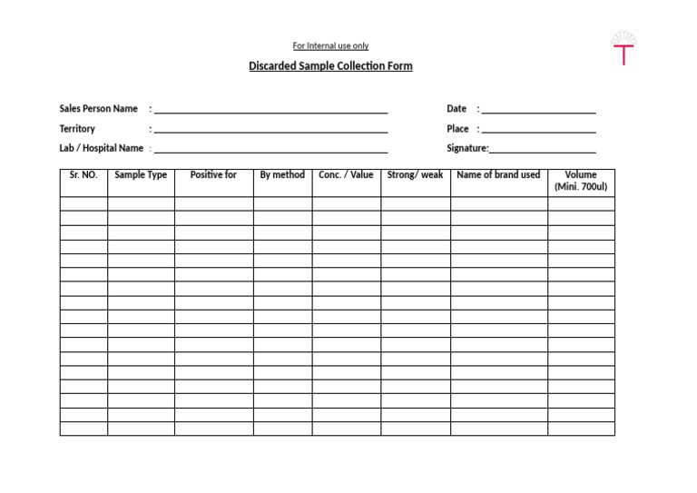 Sample Discarded Collection Form 2024 | PDF
