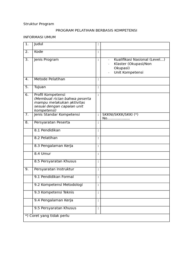 Format - Struktur Program | PDF