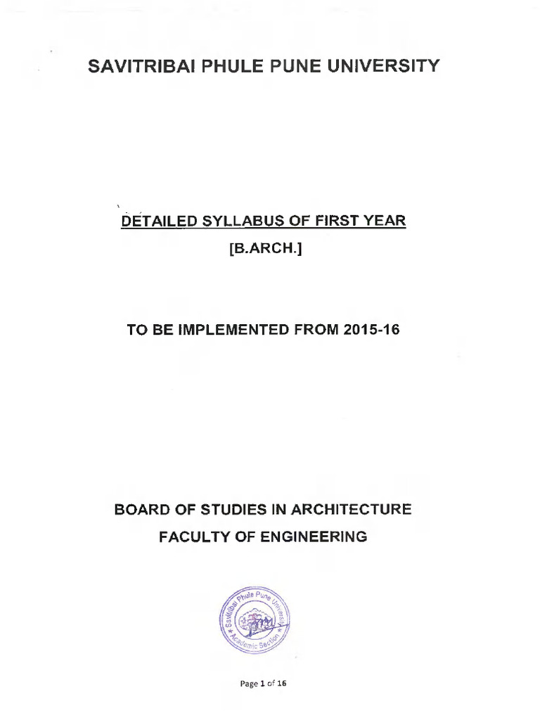 Course Module B.arch | PDF