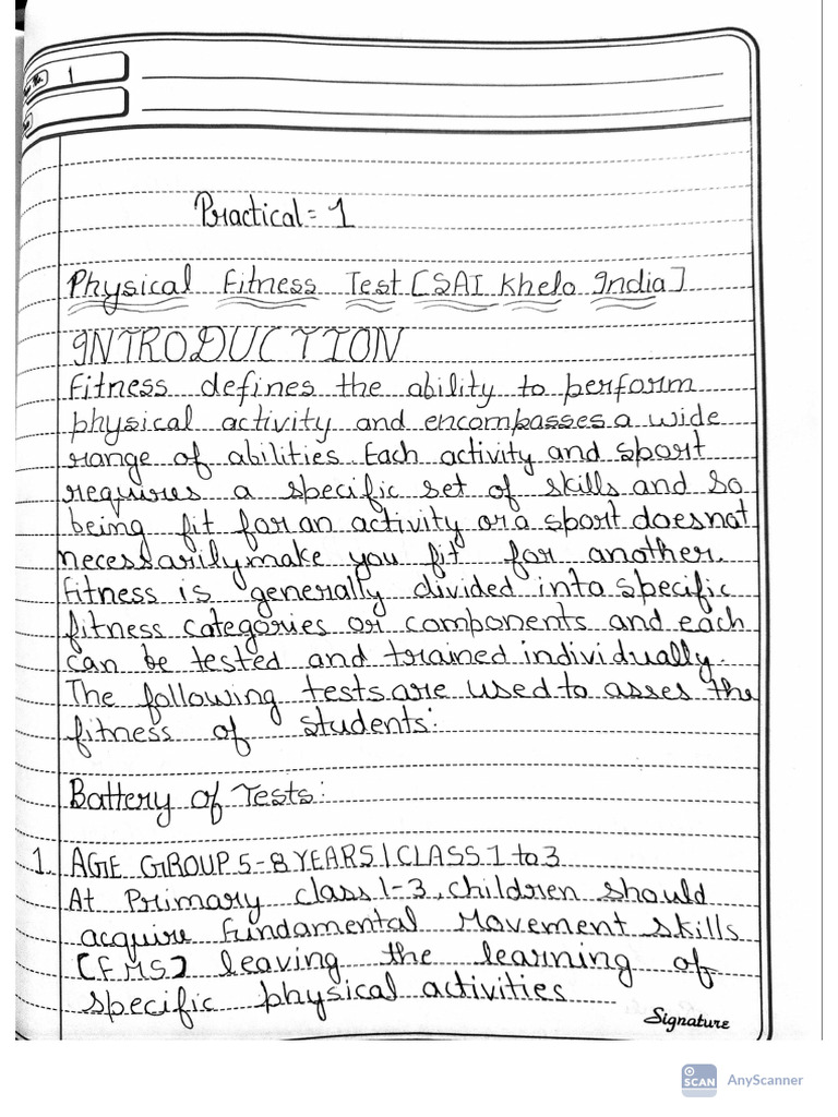 Physical Education Practical File | PDF