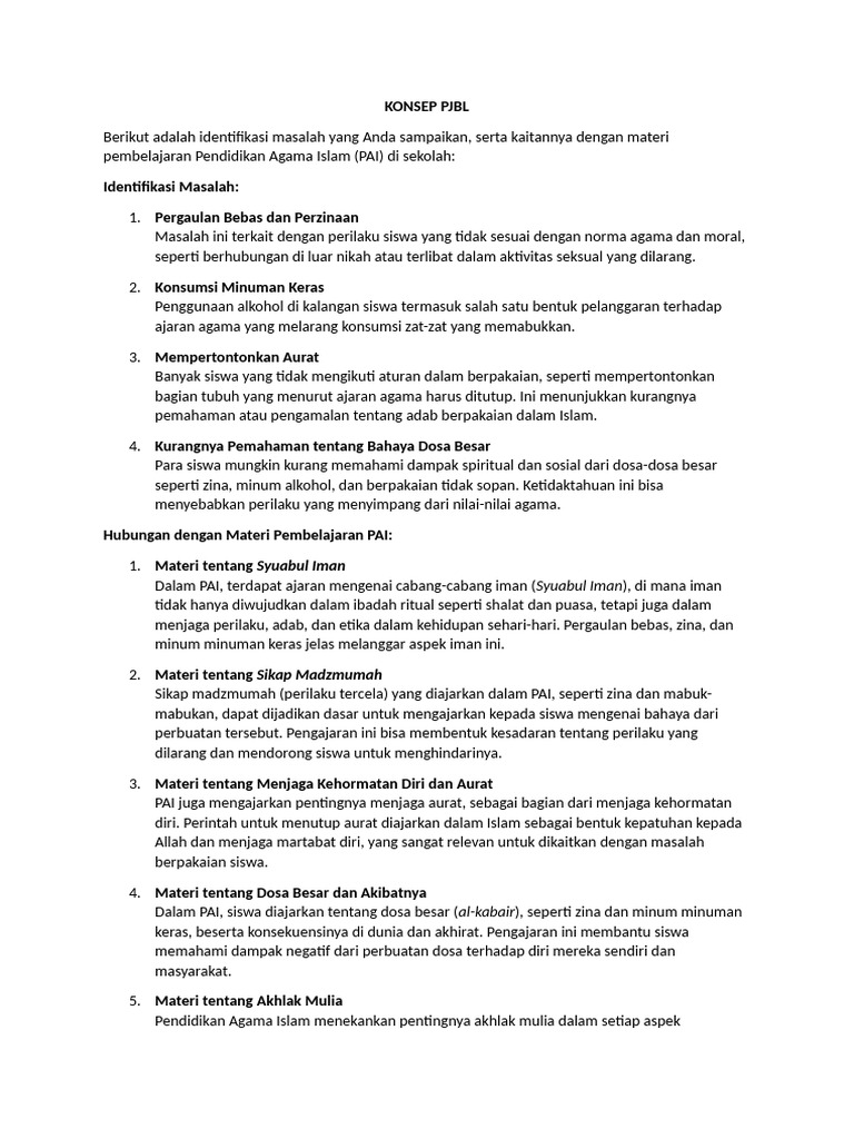 Konsep PJBL | PDF