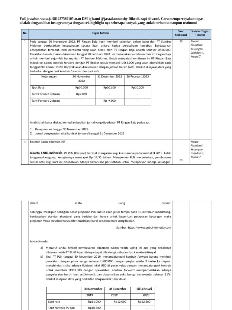 JAWABAN AKL2 - Tugas Tutorial 3 | PDF