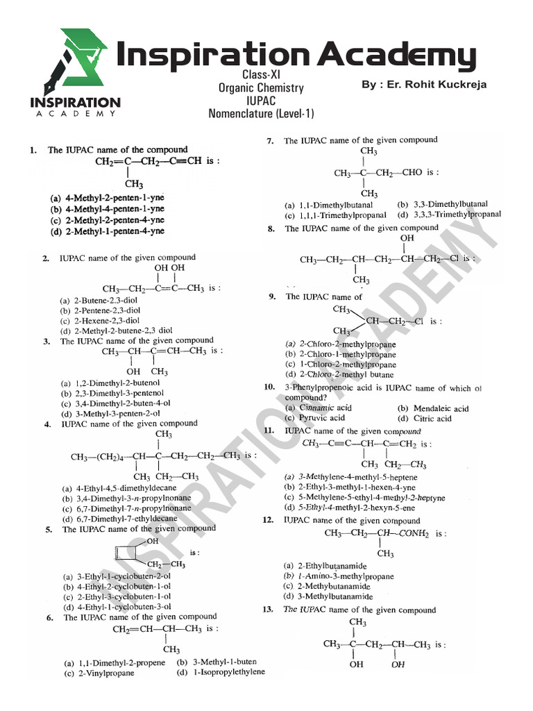 IUPAC Assignment | PDF