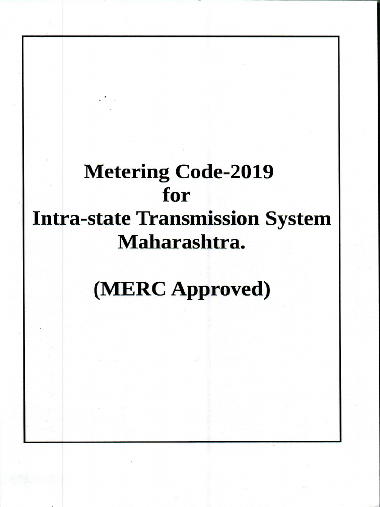 Metering Code-2019 For Intra-State Transmission System Maharashtra - 13 ...