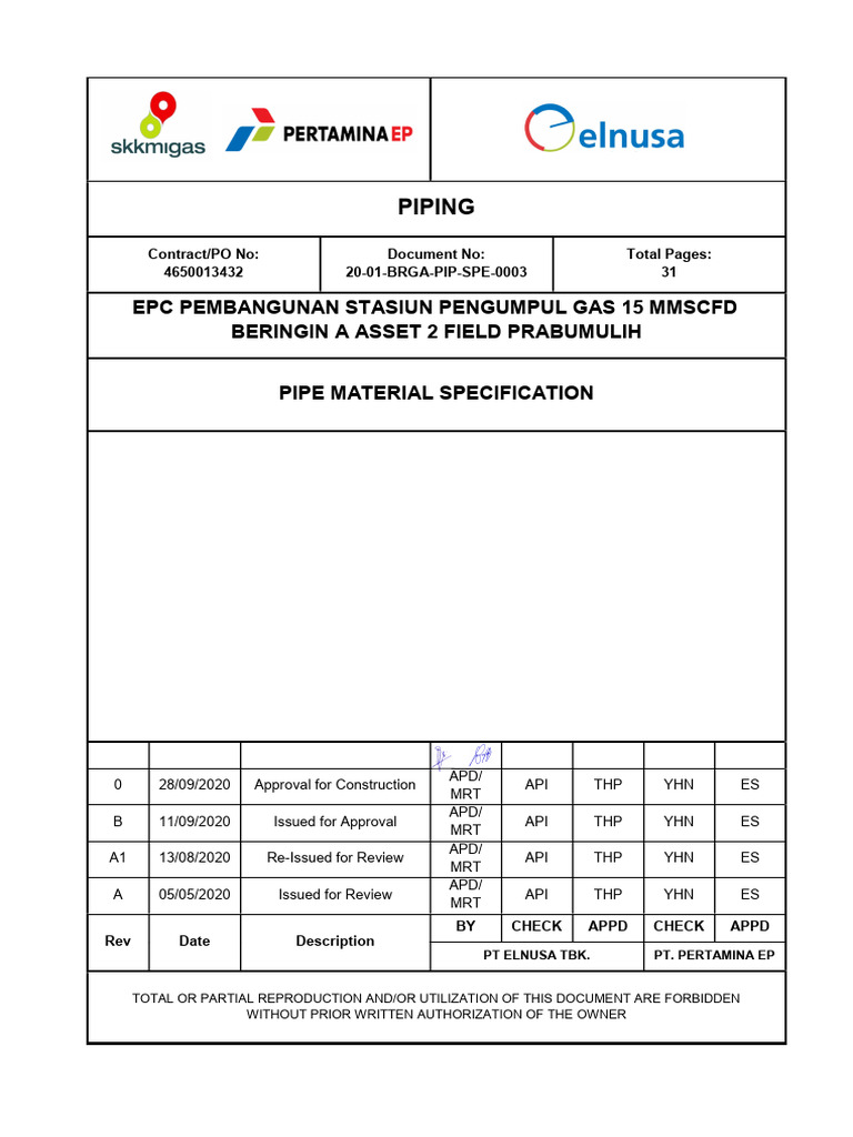 Piping Material Specification | PDF