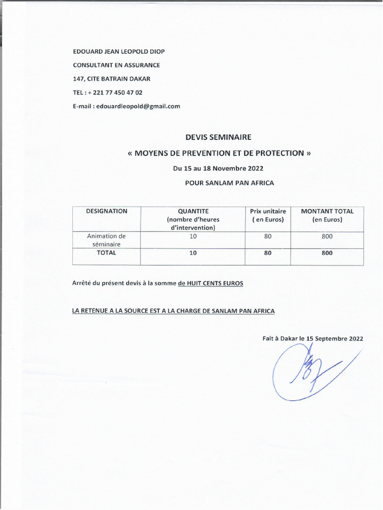 Scan Devis Moyens de Prevention Et Protection | PDF