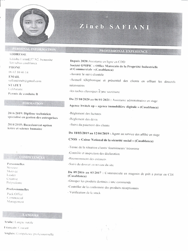 CV Zineb | PDF