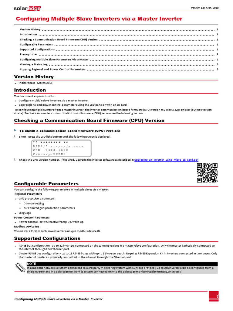 Master Slave Power Config Via Master Inv | PDF | Power Inverter ...