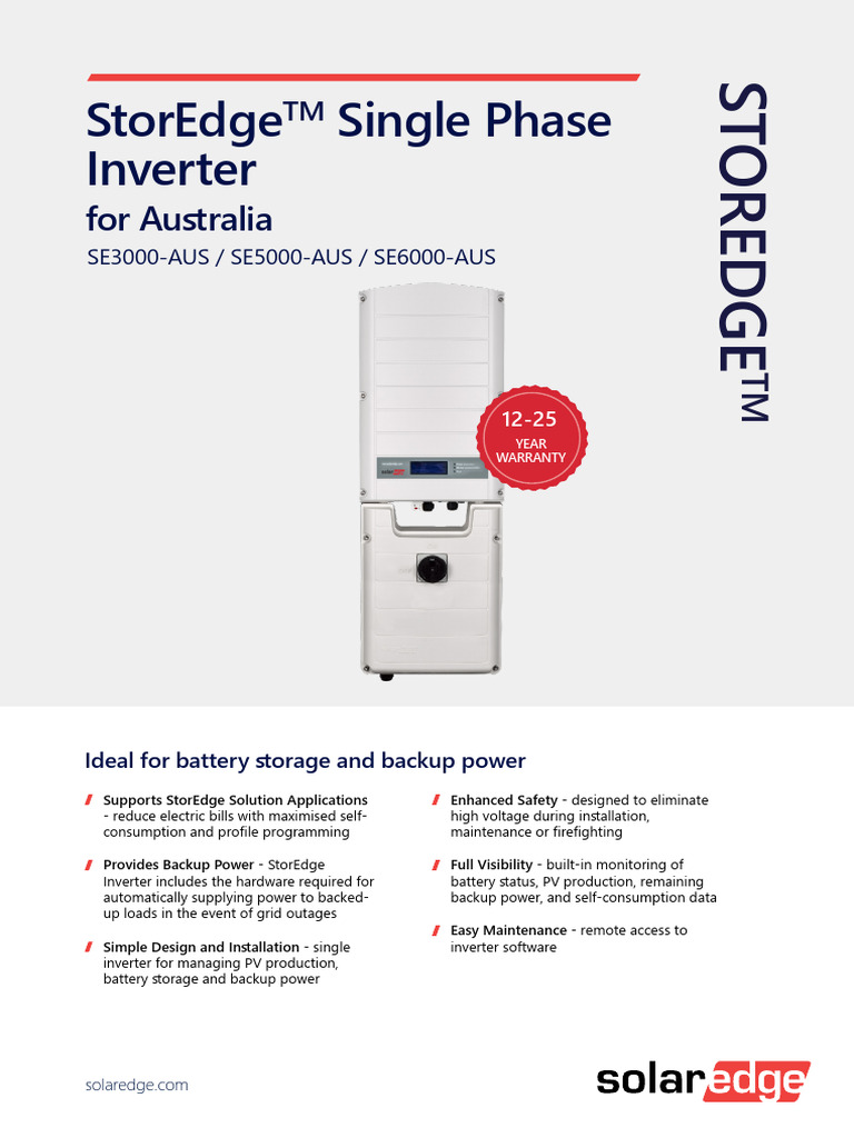Datasheet StorEdge Inverter | PDF | Power Inverter | Electrical Engineering