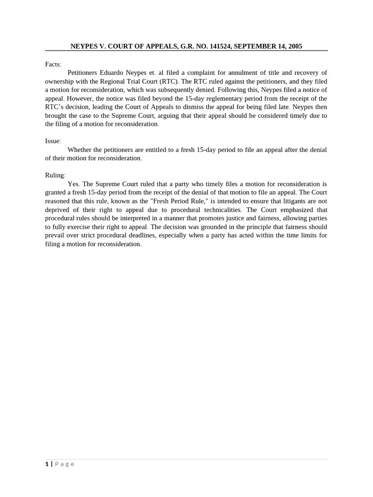 Civil Pro Case Digests Appeals | PDF | Certiorari | Supreme Court Of ...