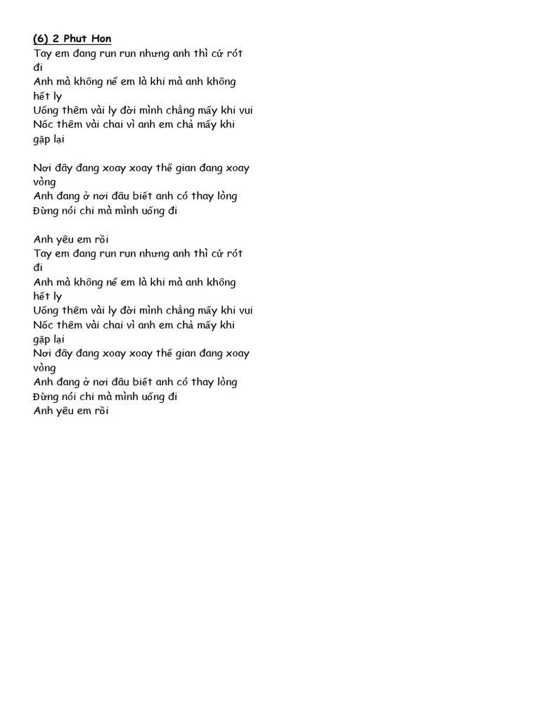 2 Phut Hon Lyrics Pdf