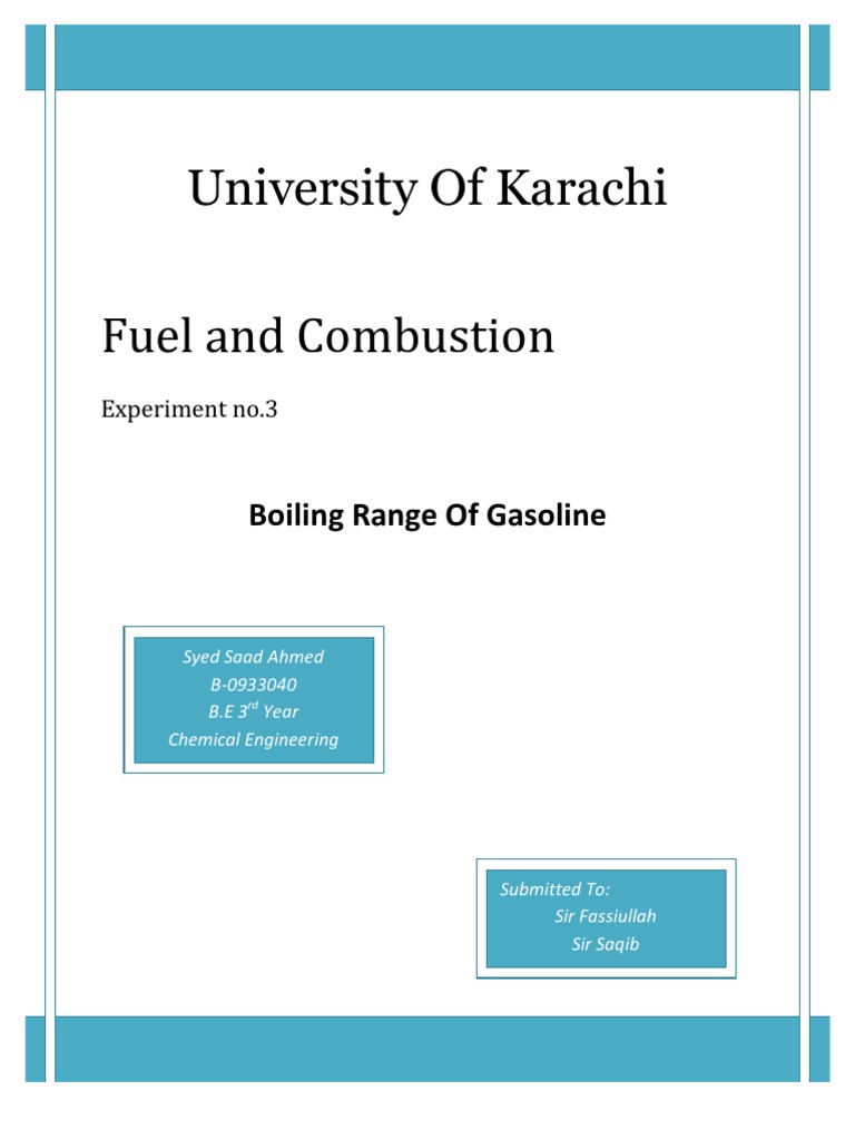 Boiling Range of Gasoline | PDF | Distillation | Thermometer