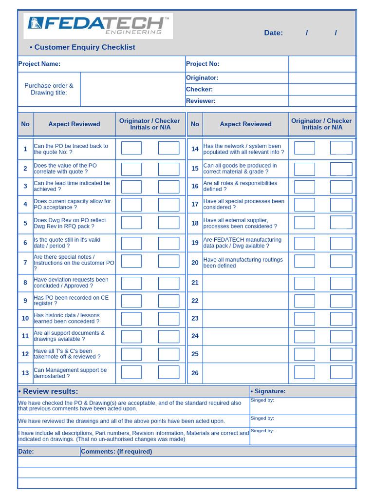 Project Overview CE CHECKLIST | PDF