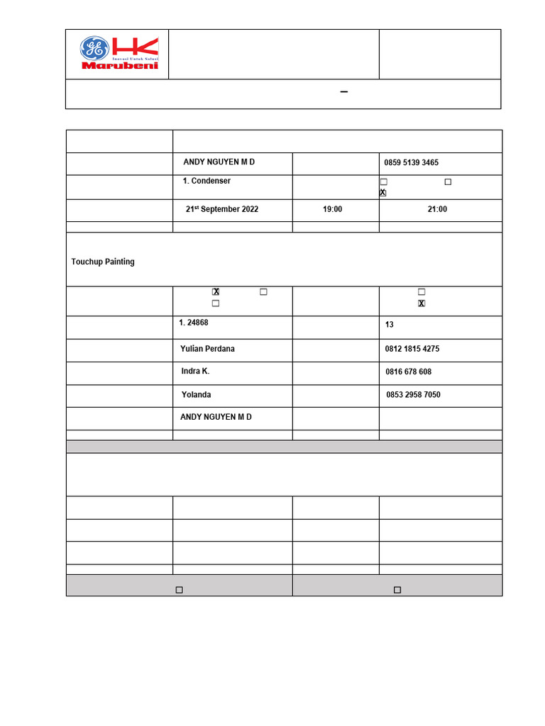 Tambak Lorok CCPP OT Application Form | PDF