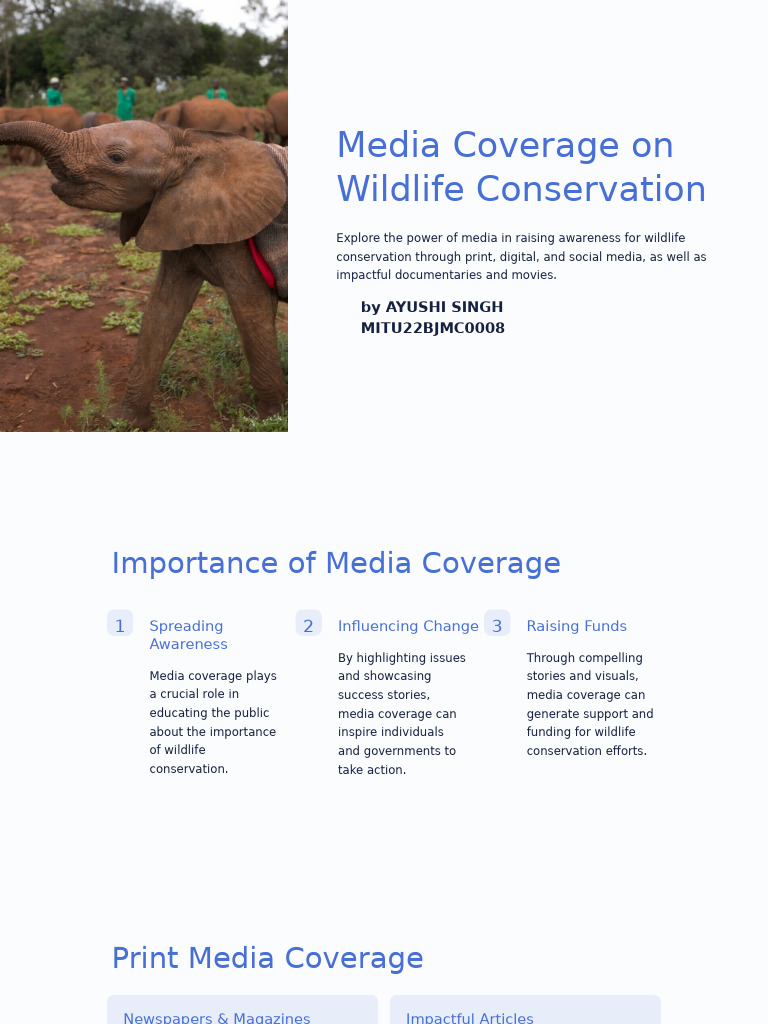 Ayushi, Wildlife Conservation | PDF | Social Media | Popular Culture & Media Studies