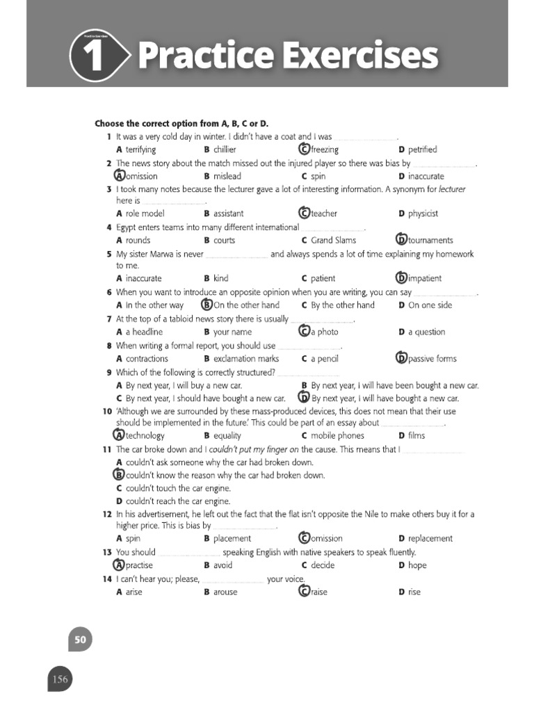 practice tests answers | PDF