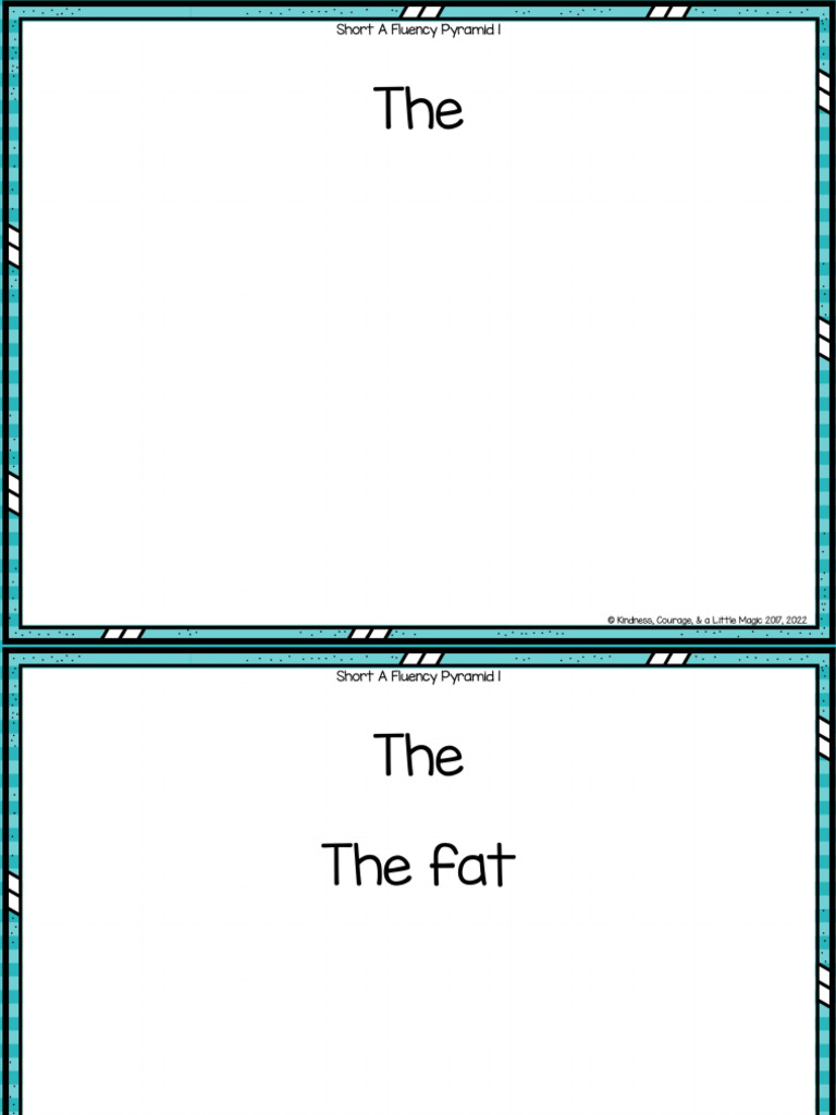 Fluency Pyramids Short A FREEBIE | PDF