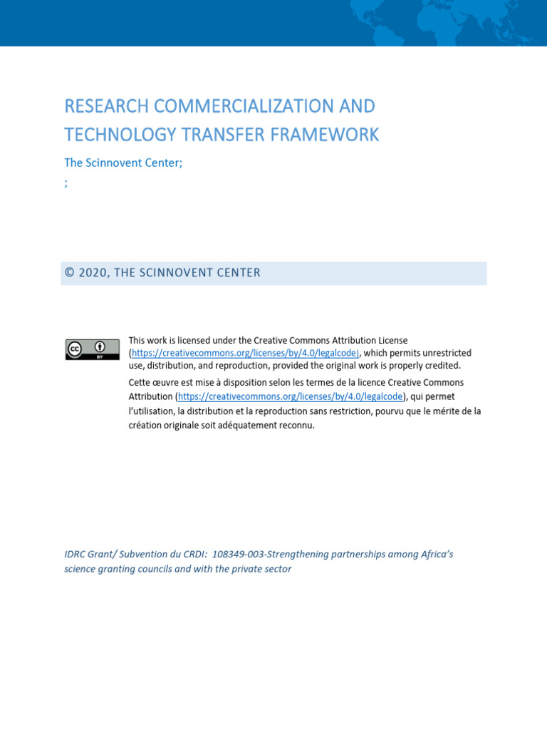 Research Commercialization and Technology Transfer Framework | PDF ...