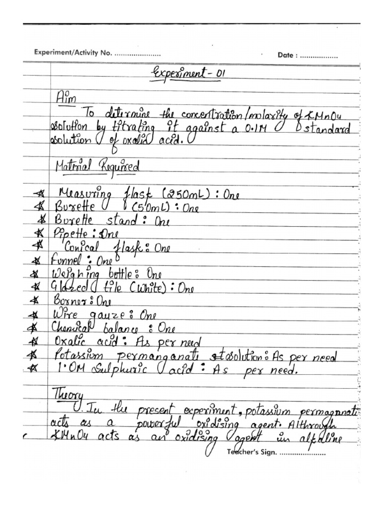 Cambridge Chemistry Pratical File | PDF