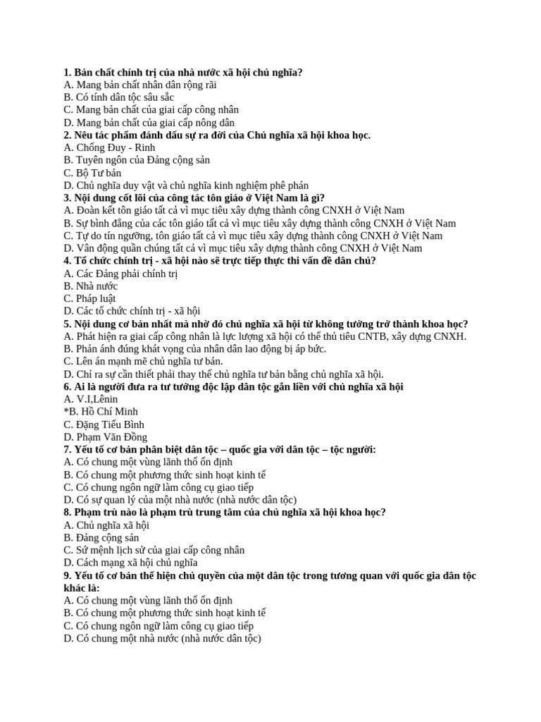 KTGK CNXHKH Đợt 1 HK1 | PDF