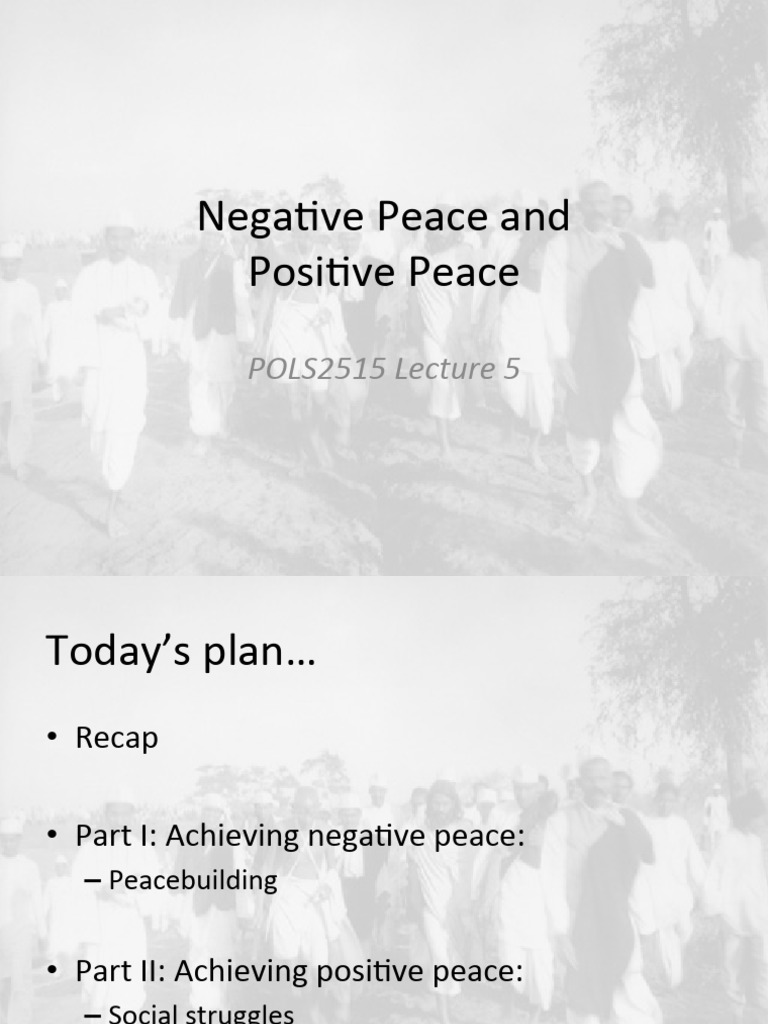 POLS2515 Positive and Negative Peace | PDF | Peacebuilding | Peacekeeping