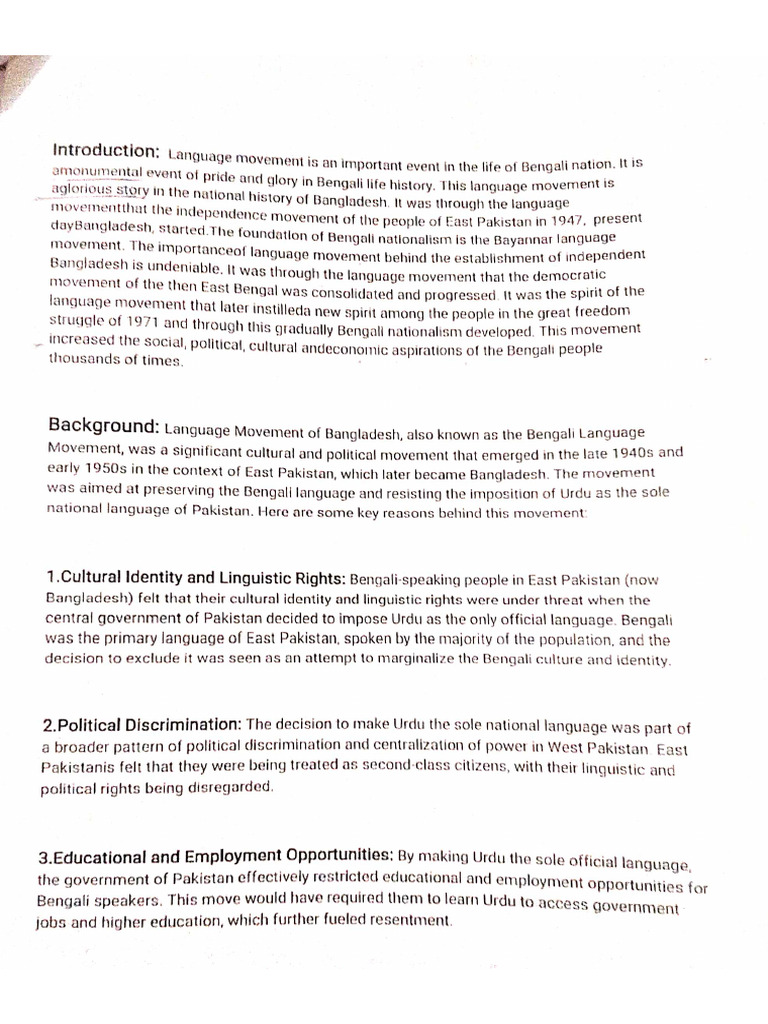 Language movement, 1952 | PDF