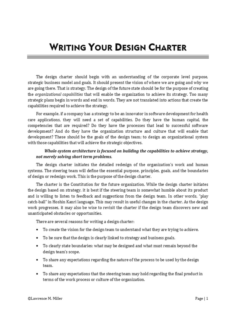 Writing Your Design Charter | PDF | Business