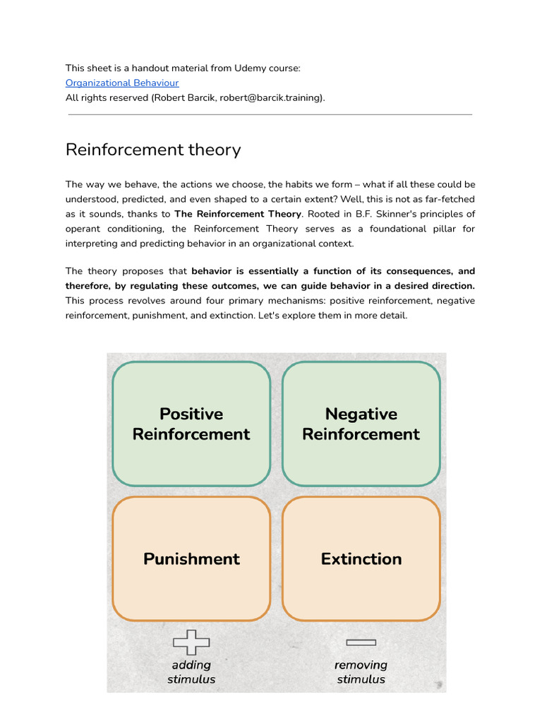 Reinforcement+theory | PDF | Reinforcement | Motivational