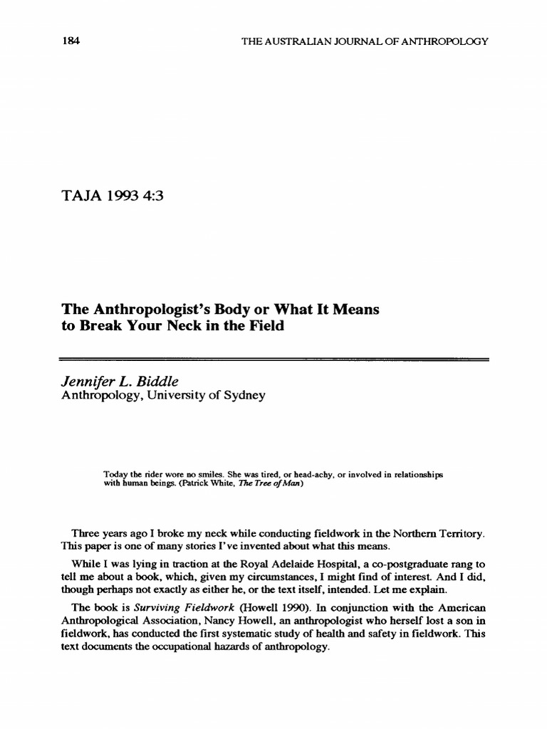 Biddle, 1993 - What It Means To Break Your Neck in The Field | PDF ...