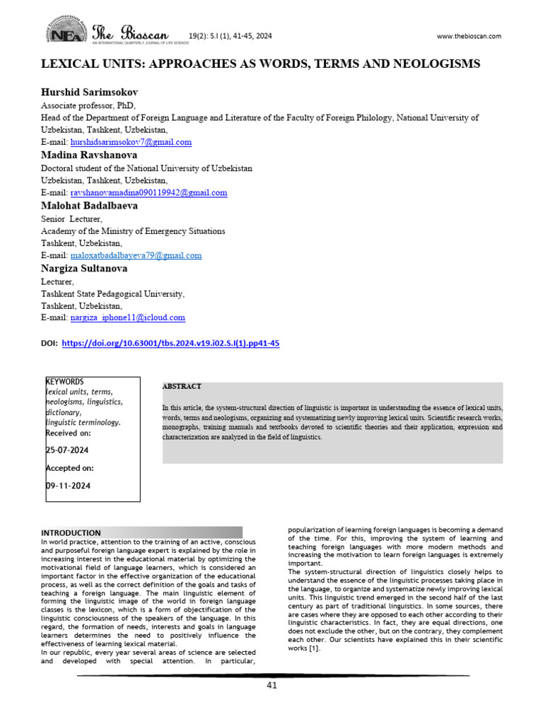 Lexical+Units+Approaches+as+Words,+Terms+and+Neologisms | PDF | Word ...