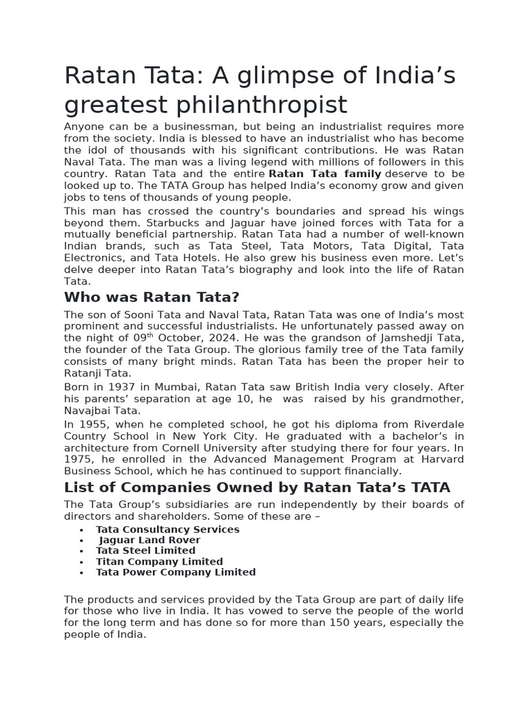 Ratan Tata | PDF