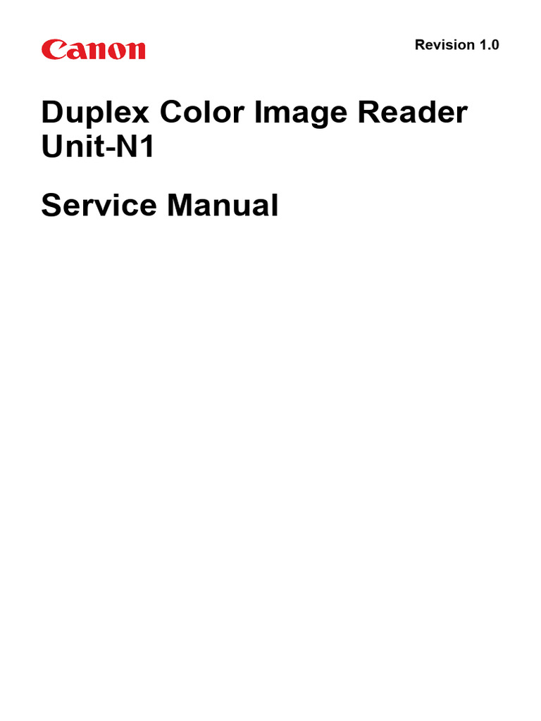 Duplex Color Image Reader Unit-N1 - Service - Manual - en | PDF | Image ...