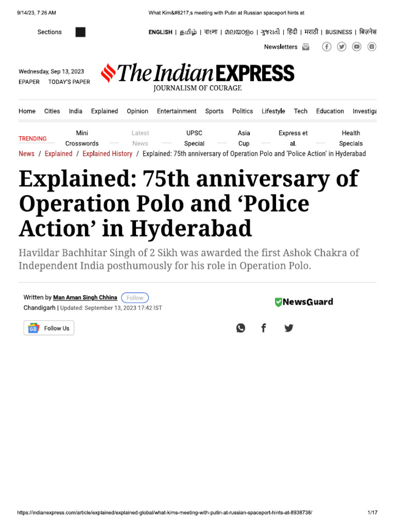 75th Anniversary of Operation Polo | PDF