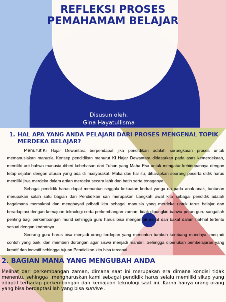 Refleksi Proses Pemahamam Belajar | PDF